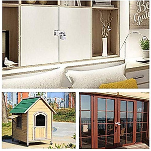 Padlock Hasp 4 Inch Door Clasp Hasp Lock Latch, Stainless Steel Door Bolt Latches for Furniture, Cabinet, Drawer, Cupboard and Closet