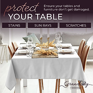 Grandipity Rectangle Tablecloth (White Tablecloths 60" x 102") - Polyester Tablecloth - Stain & Wrinkle Resistant Washable Polyester Tablecloths Decorative Cloth Table Cover (1 Pack)