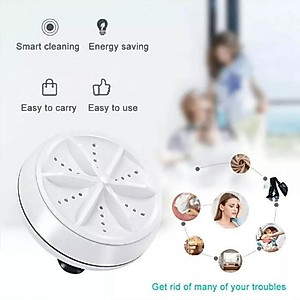 EUKK 2 in 1 Ultrasonic Turbo Washing Machine, Portable Mini Washing Machine, Multifunctional Turbo Washing Machine, USB Portable Laundry Machine for Home, Travel, Business Trip, Apartment, Dorm (A)