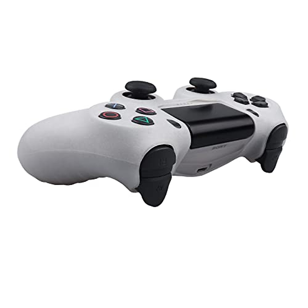 Ralan Controller Skin for PS4 Slim/Pro - Glitter Anti-Slip Silicone Cover - Compatible with PS4 Wireless/Wired Gamepad - 4 Cat Paw Thumb Grip Caps & Black Pro Thumb Grip x 8