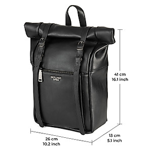BERLINER BAGS Premium Leather Backpack Lille, Laptop Bag and Travel Rucksack for Men Women - Black