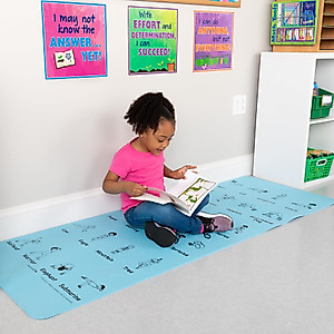 Really Good Stuff Kids Yoga Mat with 24 Illustrated Poses – Safe, Zero-Phthalate – 5mm Thick, Non-Slip, Soft Exercise Mat for Kids, Teens, Toddlers (68” x 24”) Perfect For Home And Classroom