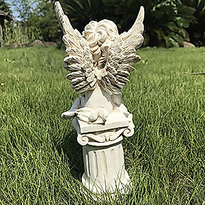 Gishima Cherub Statue Angel Statue Figurine Home Garden Decor Wings Angel Statue Sculpture Memorial Statue Indoor Outdoor Decoration