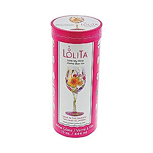Enesco Designs by Lolita Garden' Hand-Painted Artisan Wine Glass, 1 Count (Pack of 1), Multicolor
