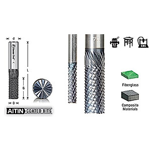 Amana Tool - 48050-B High Performance Solid Carbide Fiberglass & Composite Cutting 1/8 D