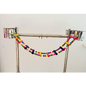 Bird Ladder Bridge, Parrot Toys Rainbow Swing Bridge Hammock Natural Raw Wood, Macaws Parakeets Lovebirds Chameleon Hamster for Training (32 Inch)