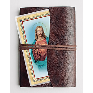 Sacred Heart Cards - with The Lord's Prayer Card - 5 Laminated Sacred Heart Prayer Card for Daily Praying - Catholic Gold Stamped Holy Cards Set, 6 Items