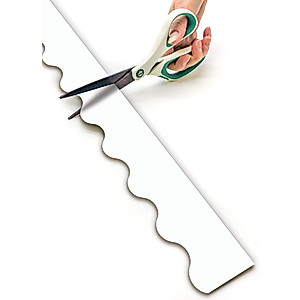 Teacher Created Resources White Scalloped Rolled Border Trim - 50ft - Decorate Bulletin Boards, Walls, Desks, Windows, Doors, Lockers, Schools, Classrooms, Homeschool & Offices