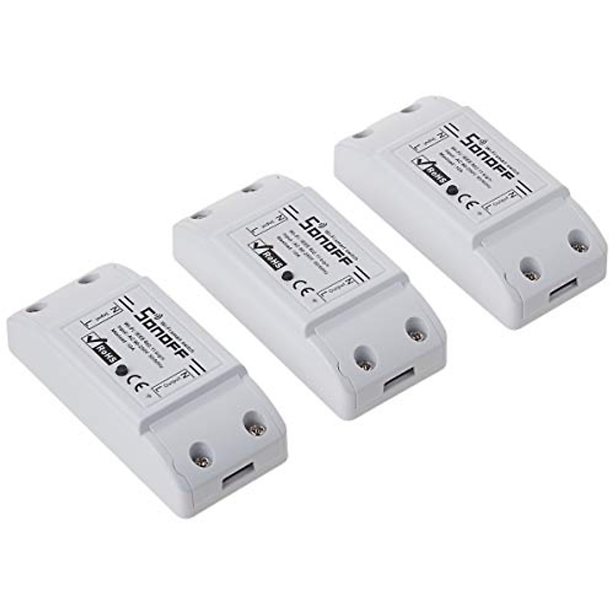 Sonoff WiFi Switch 3-Pack Wireless Remote Control Electrical for Household Appliances,Compatible with Alexa DIY Your Home Via iPhone Android App