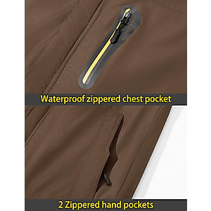 TACVASEN Winter Coats for Men Fleece Jacket Men Ski Jacket Windproof Snowboard Jacket Men Warm Softshell Jacket Brown 2XL