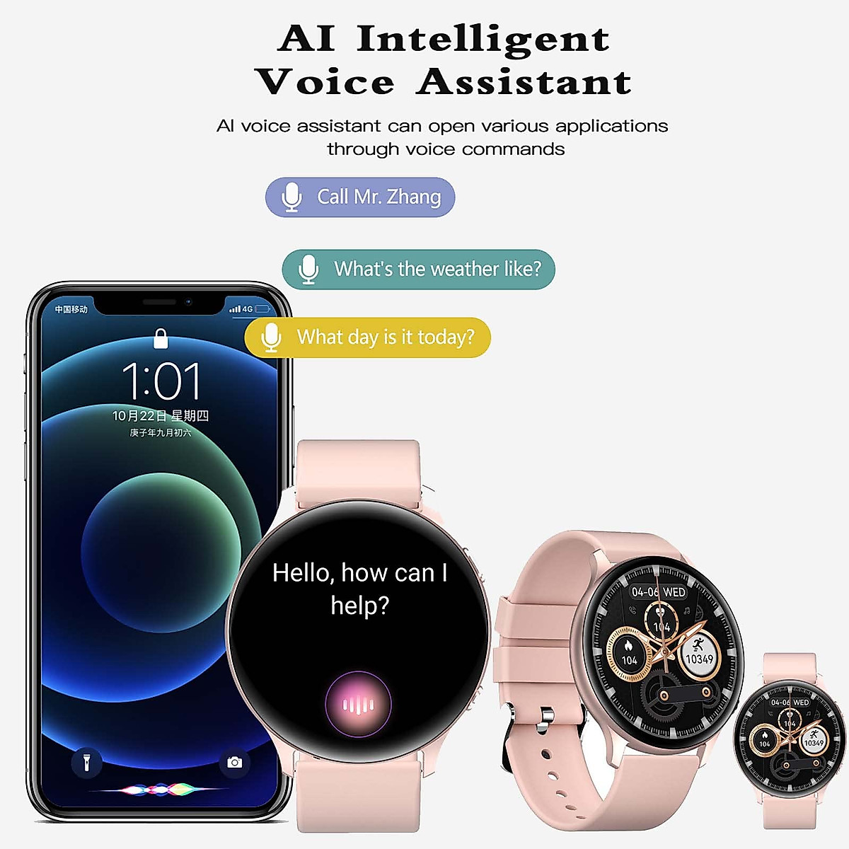 Smartwatch For Men And Women. 1.32'' Touch Screen Fitness Tracker With 20+ Sports Modes, Ip67 Waterproof Smartwatch With Heart Rate/Sleep Monitor/Pedometer/Calorie, Activity Tracker For Android phone