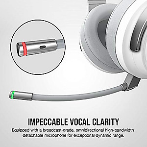 Corsair Virtuoso RGB Wireless Gaming Headset - High-Fidelity 7.1 Surround Sound w/Broadcast Quality Microphone - Memory Foam Earcups - 20 Hour Battery Life - Works with PC, PS5, PS4 – White, Premium