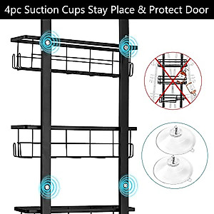 AUROPEAK Shower Caddy Over the Door, Hanging Shower Organizer Rustproof No Drilling, Adjustable Over the Shower Door Caddy Storage Rack with 5-Tier Shelf Baskets, Soap Holder, Towel Hooks for Bathroom