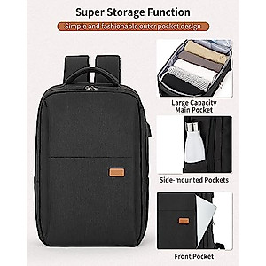 Black Laptop Travel Backpack For Women Men Airline Approved Carry On Bags For Airplanes Underseat Luggage Backpack For Traveling On Airplane Personal Item Travel Bag For Airlines Travel Essentials