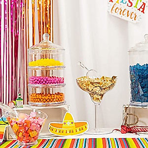 DecorFest 3-Tier Stackable Plastic Candy Jar with Lid Premium Acrylic Plastic BPA-Free, Decorative Canister Organizer Apothecary – 6” Diameter x 12”H - Clear