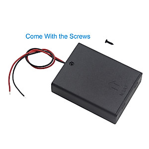 LAMPVPATH 3Pcs 4 AAA Battery Holder with Switch, 6V Battery Holder with Switch, 4X 1.5V AAA Battery Holder Case with Wire Leads and ON/Off Switch(3 Pack)