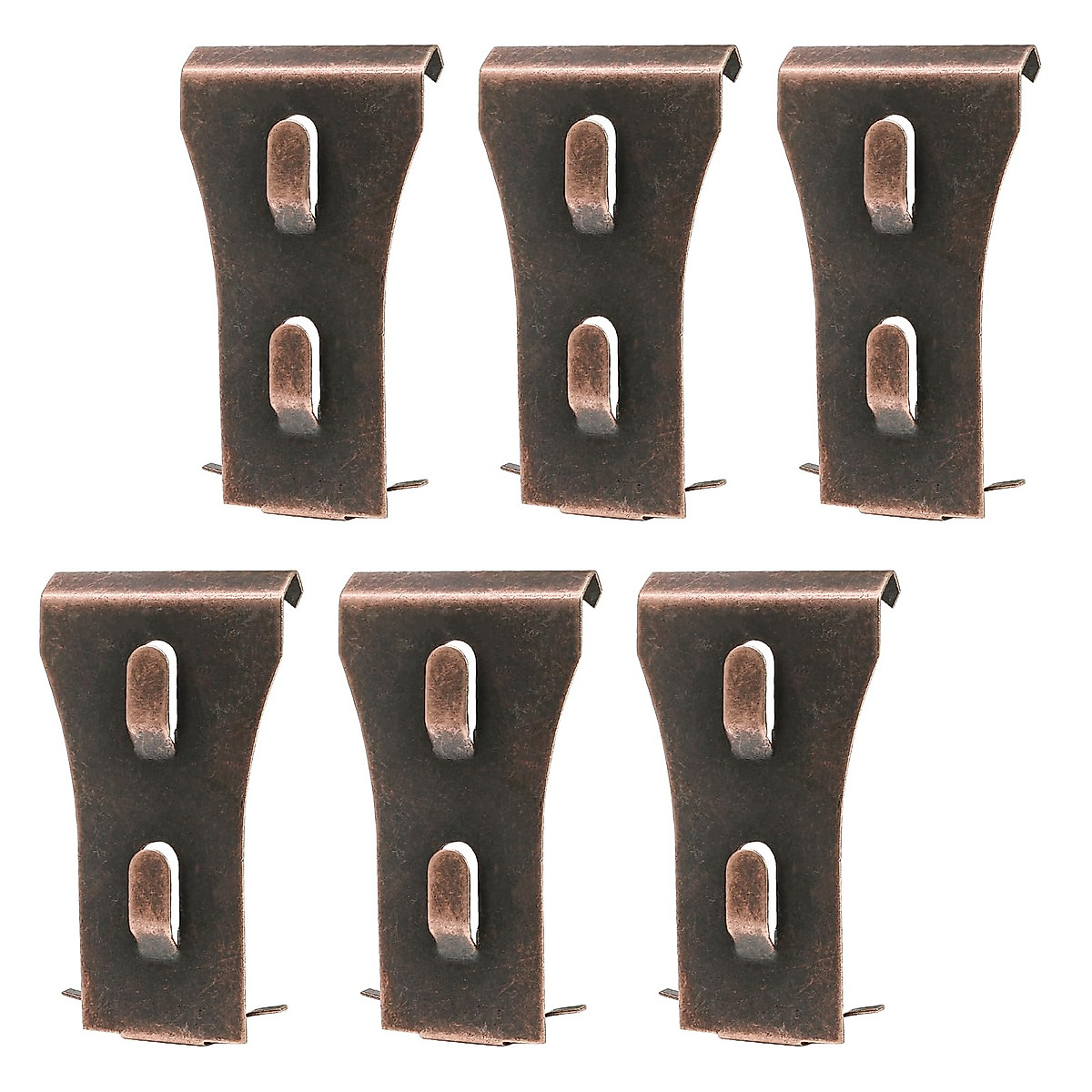 Biaungdo 6 Pcs Brick Wall Clips, Steel Brick Hook Clips, Heavy Duty Brick Hanger for Hanging Outdoors, Metal Brick Wall Hangers Outside Home Decor for 2-1/4 to 2-3/8 inches Bricks(Red Bronze)