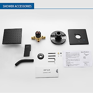 Esnbia Tub Shower Kit, Bathtub Shower Faucet Set（Valve Included) with 6-Inch Rain Shower Head, Single-Handle Shower Trim Kit, Matte Black