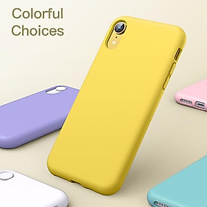 JETech Silicone Case for iPhone XR, 6.1-Inch, Silky-Soft Touch Full-Body Protective Case, Shockproof Cover with Microfiber Lining (Yellow)