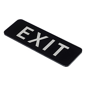 PATIKIL Self Adhesive Exit Sign, Acrylic 9"x3" Waterproof Door Sticker Wall Mounting Sign for Office Business Hotel, Black