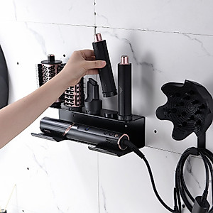 GENCAM Airwrap Wall Mount Organizer for Shark Flexstyle, Aluminum Alloy Storage Holder for Shark 430/440 Flexstyle, Wall Mount Holder for Shark Flexstyle and Attachments (Black)