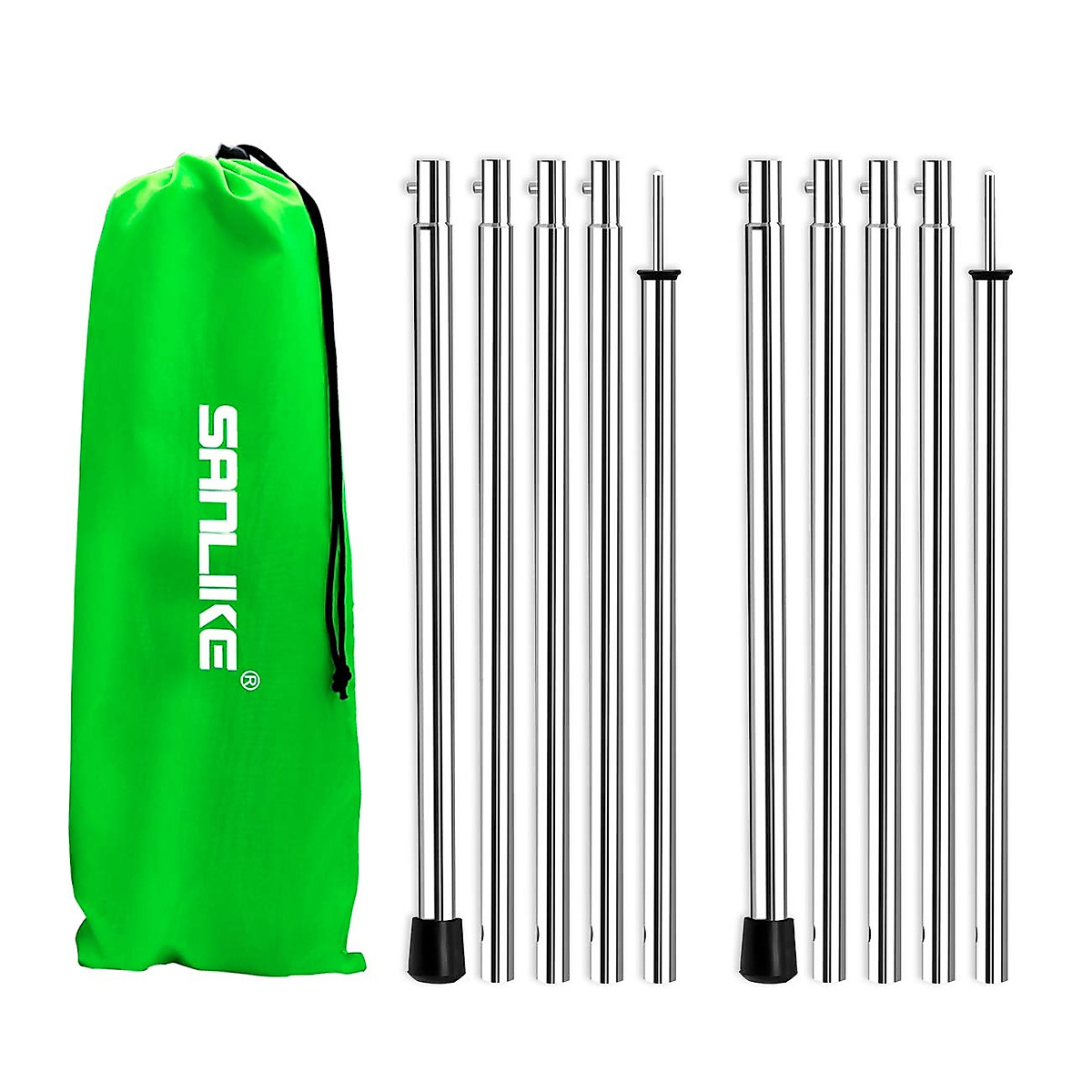 SAN LIKE Tent Pole Telescopic Adjustable tarp Poles for Camping Canopy Awning Shelter Backpacking Hiking -(Adjustable Length - Steel)