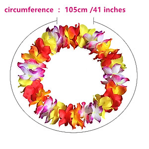 8 Pcs Thicken 41 Inch Hawaiian Leis, 4 Color Lei for Graduation Party, Dance Party, Photo Prop in Outdoors (8 Pcs 4 Color)