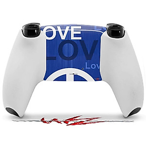WraptorSkinz Skin Wrap compatible with Sony PS5 DualSense Controller Love and Peace Blue (CONTROLLER NOT INCLUDED)
