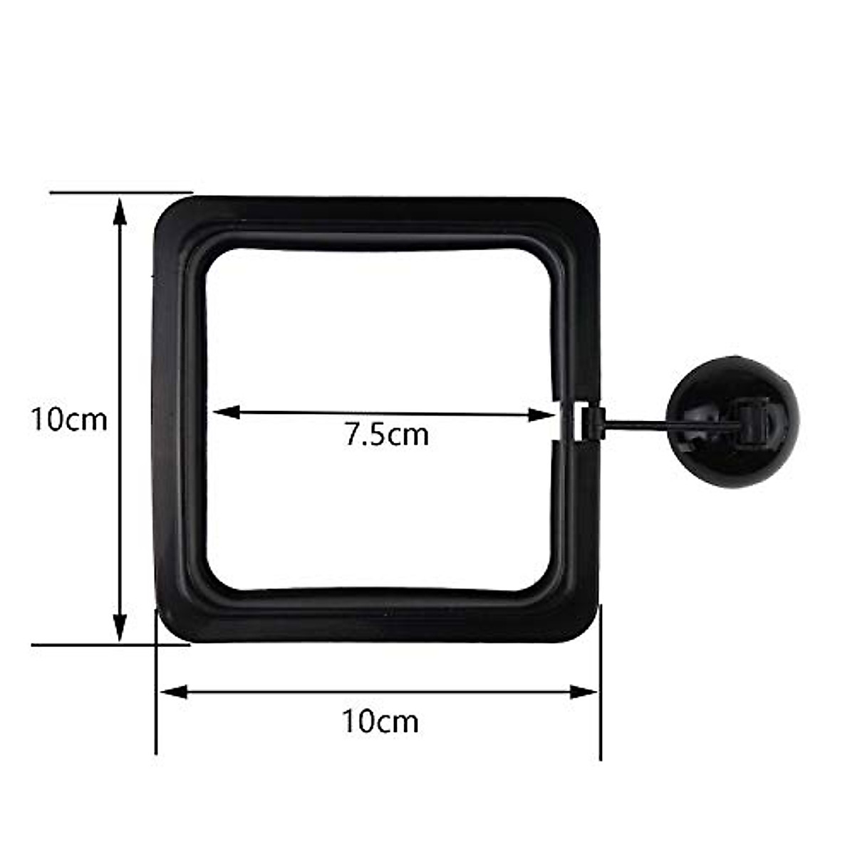 Zelerdo 6 Pack Aquarium Fish Feeding Ring Floating Food Feeder, Square Shape with Suction Cup, Black