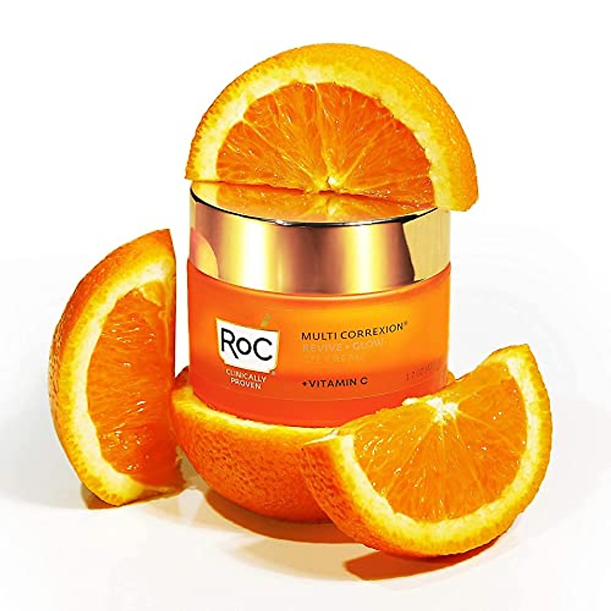 RoC Multi Correxion Revive + Glow 10% Vitamin C Blend Face Moisturizer, Anti-Aging Gel Cream for Instant Glow, Hypo-Allegenic & Oil-Free Skin Care,1.7 Ounce