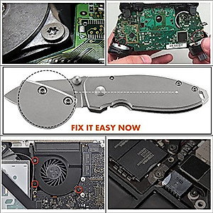 TECKMAN 10 in 1 Torx Screwdriver Set with T3 T4 T5 T6 T8 T10 Security Torx Bit & ESD Tweezers,Magnetic Screwdrivers Precision Repair Kit for Xbox,PS4,Macbook,Computer,Doorbell & Folding knife