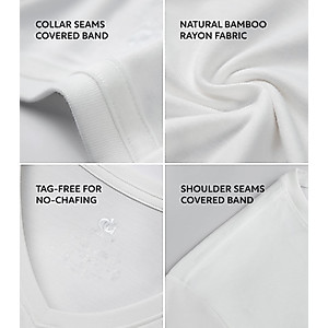 DAVID ARCHY Men's Undershirt Bamboo Rayon Moisture-Wicking White T-shirts Stretch V-neck Tees for Men, 3-Pack (XXL, White)