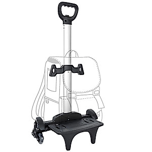 Backpack Trolley 6-Wheels Rolling Dolly Luggage Cart for Schoolbags,Backpack Foldable Stair Climbing Hand Truck