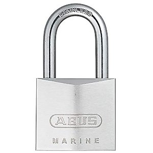 ABUS 75IB/40HB40 Marine Grade Chrome Plated Brass Padlock with 1 1/2" Stainless Steel Shackle, Keyed Different
