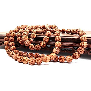 Rudraksha Mala Beads Necklace With 108 Prayer Beads for Japa, Meditation, And To Increase Calmness