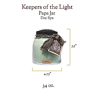 A Cheerful Giver — Day Spa - 34oz Papa Scented Candle Jar with Lid - Keepers of the Light - 155 Hours of Burn Time, Gift Candle, Green