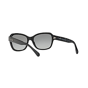 Coach HC8232 Sunglasses, Black/Dark Grey Gradient, 56 mm