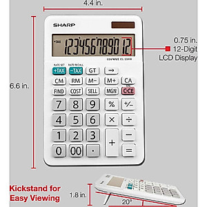 Sharp EL-334WB Business Calculator, White 4.0