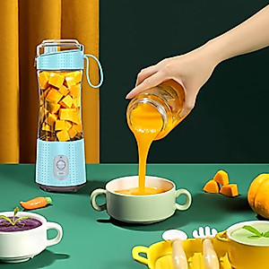 Aoozi Portable Blenders, Personal Size Blender Smoothies and Shakes,Mini Blender USB Rechargeable, Handheld Blender Sports,Travel and Home (SkyBlue)