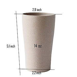 greenandlife Dishwasher & Microwave Safe Wheat Straw Plates,Bowls,Cups Set.