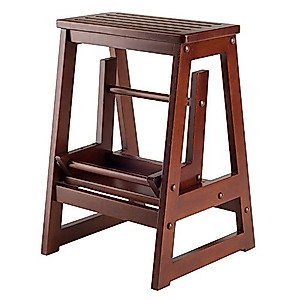 Winsome Wood -WW Stool, Antique Walnut