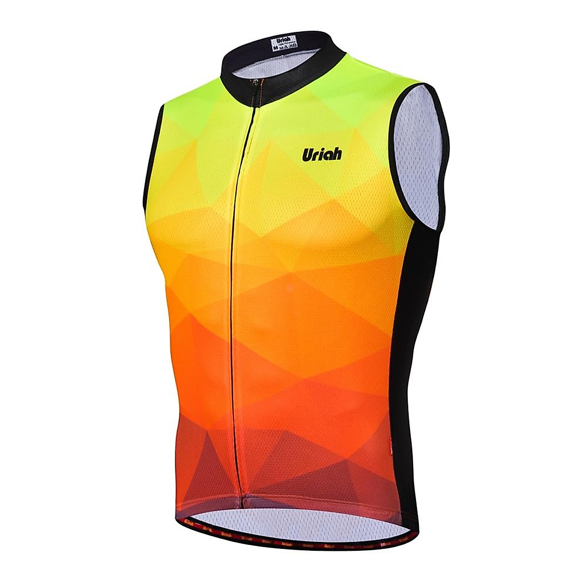 Uriah Men's Cycling Vest Reflective with Rear Zippered Bag Fluorescence Yellow Size XL