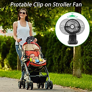SkyGenius Battery Operated Clip On Oscillating Desk Fan, Portable Rechargeable Mini Personal Fan
