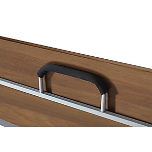 WorkPro® AnyPlace Flip-Top Nesting Training Table With Modesty Panel, 60"W x 29-1/2"H x 24"D, Walnut/Silver