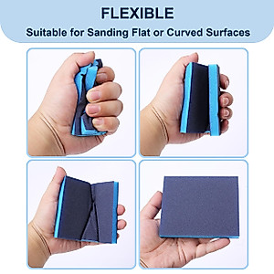 Bates- Sanding Sponge, 12 Pack, 3.9”x4.7”, 80/100/120/180 Grit, Sanding Block, Sanding Paper Block, Sandpaper Sponge Block, Sanding Blocks for Wood, Sanding Sponges, Sand Block, Sanding Blocks Drywall
