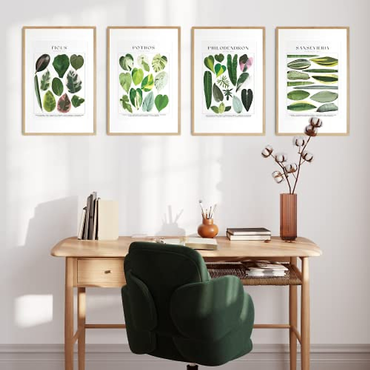 Buy 3 Get 1 Offer - Set of 4 UNFRAMED Plant Poster - Botanical Wall Art - Plant Stuff - Green Wall Art - Plant Wall Art - Plant Art Wall Prints - Plant Prints - Plant Pictures Wall Art - 8x10" (FOLIA)