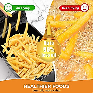 XDS 10-in-1 Dual Basket Air Fryer, 8-qt Oilless Cooker for Roasting, Baking, Dehydrate, Reheating and more, 2 Independent Baskets, Digital Touchscreen, Dishwasher-Safe Basket