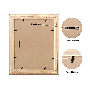 Rustic Barnwood Picture Frames 11x14 - Natural Reclaimed Wood Real Glass Wall Hanging - Handcrafted Vintage Distressed, 1 3/4" Frame Width