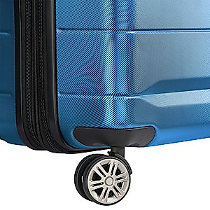 Delsey Luggage Comete 2.0 Medium Checked Luggage, Hard Case Expandable Spinner (Steel Blue)