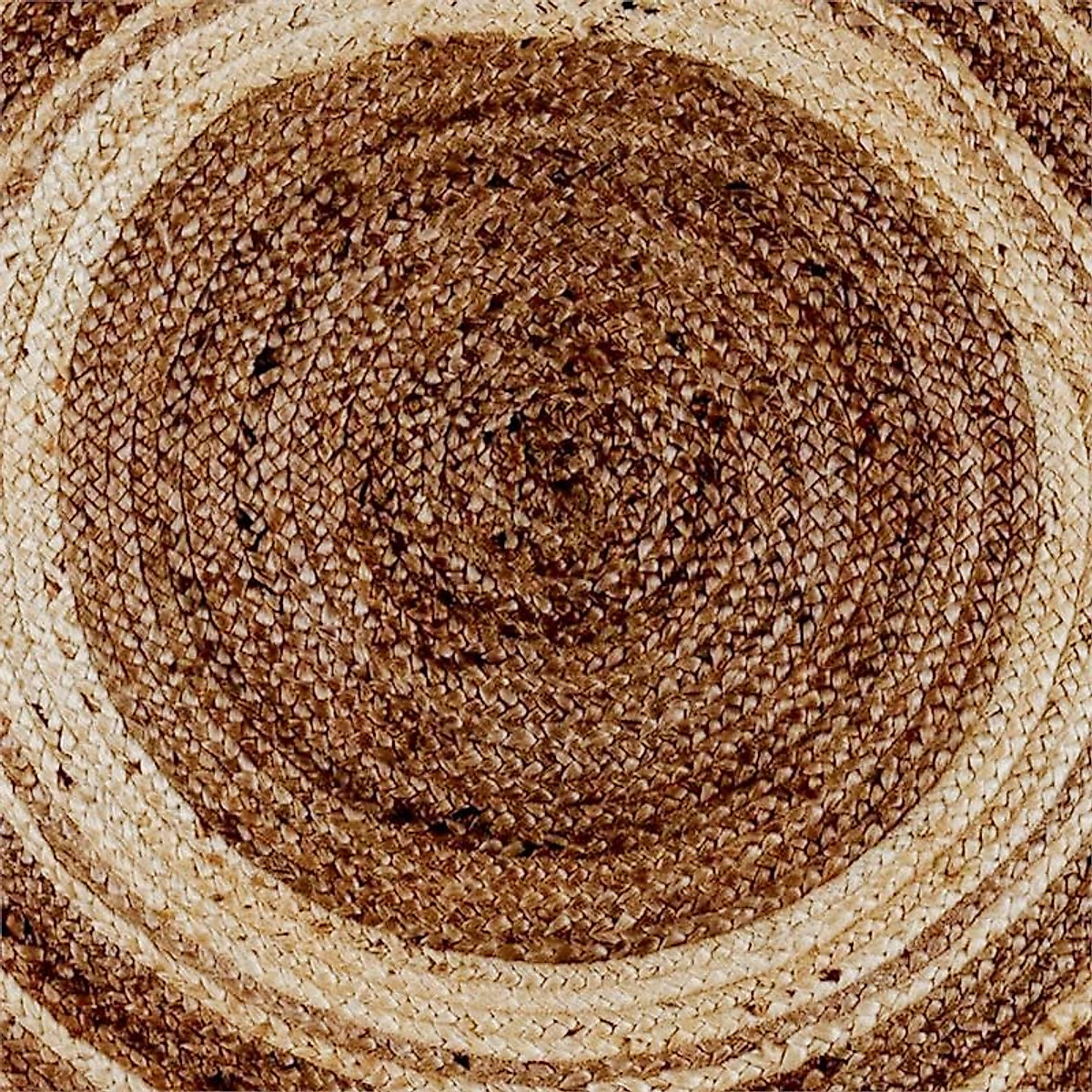 Flash Furniture Prima Natural Fiber Jute Area Rug 4 Foot Round - Braided Indoor Jute Rug - Natural Area Rugs
